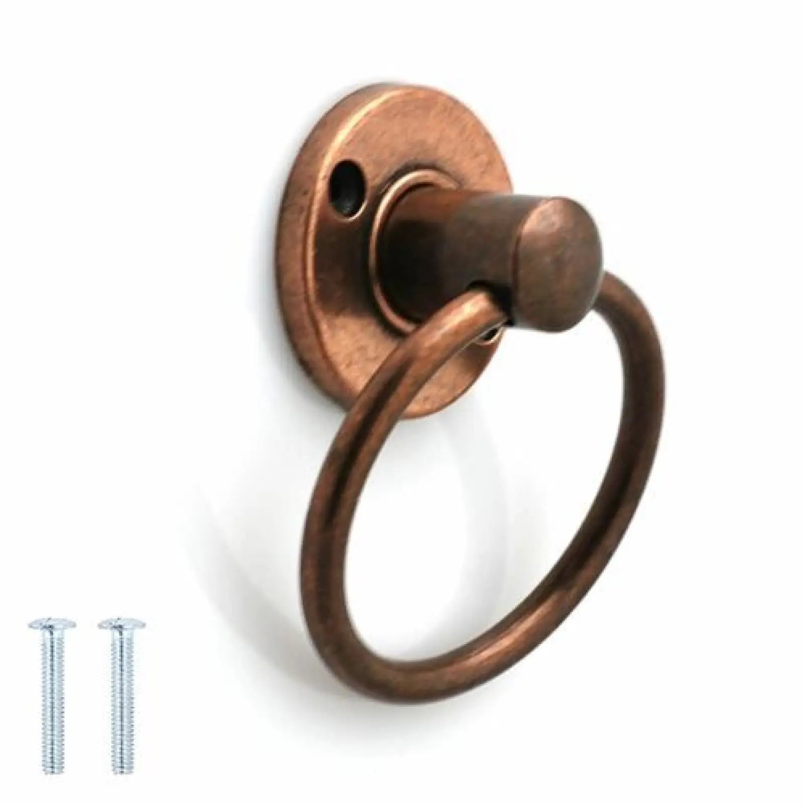 Antique Copper Lancer BP Pull Handle - Round Drop Ring Design