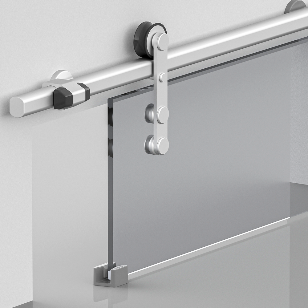 Premium Silver Sliding Glass Door Track System - 1700mm / 2000m