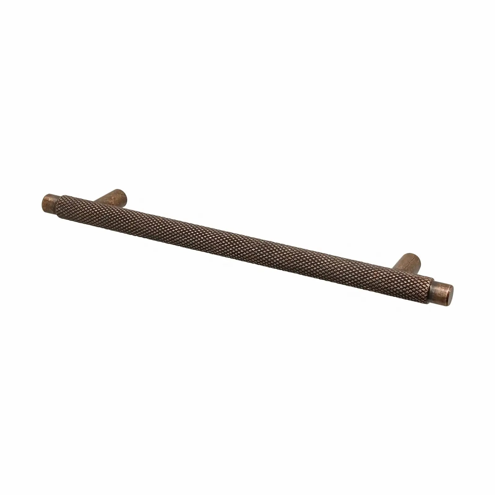 Aurelia Knurled Round T-Bar Handle: Antique Copper Elegance