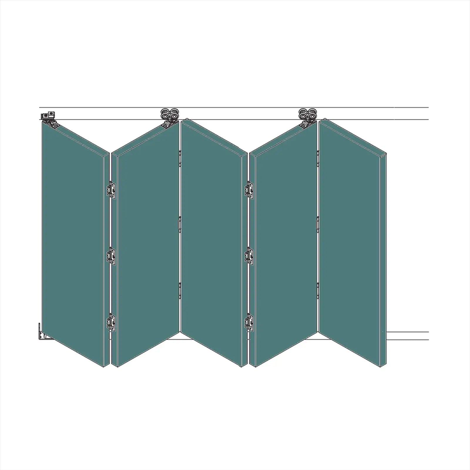Durable 5 Door Folding Sliding Kit - F-Slide - 3600mm Track