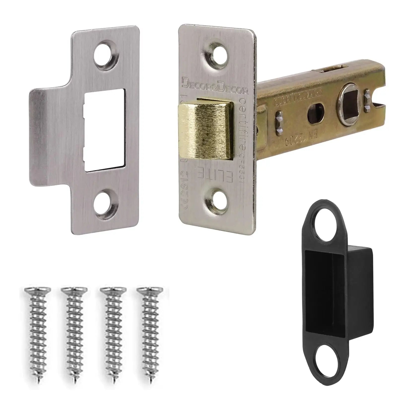 64mm Satin Nickel Fire Rated Tubular Mortice Latch – 2 Pack