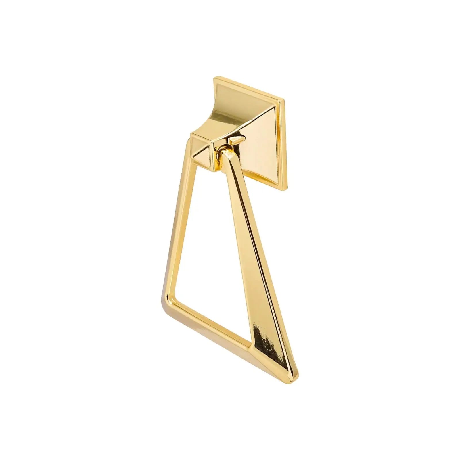 Fortuna Triangle Drop Ring Pull Handles Polished Gold DecorAndDecor